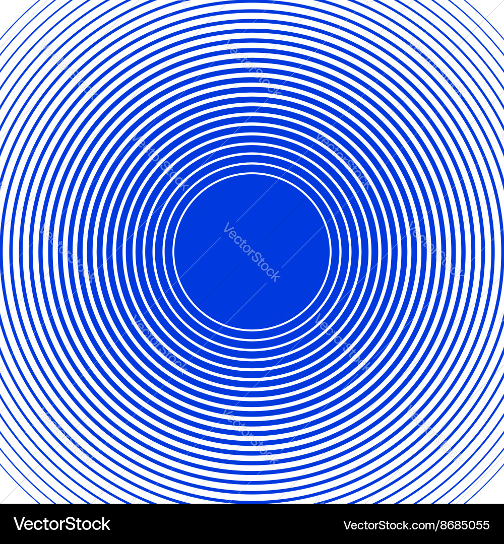 Sound wave rings background blue and white Vector Image