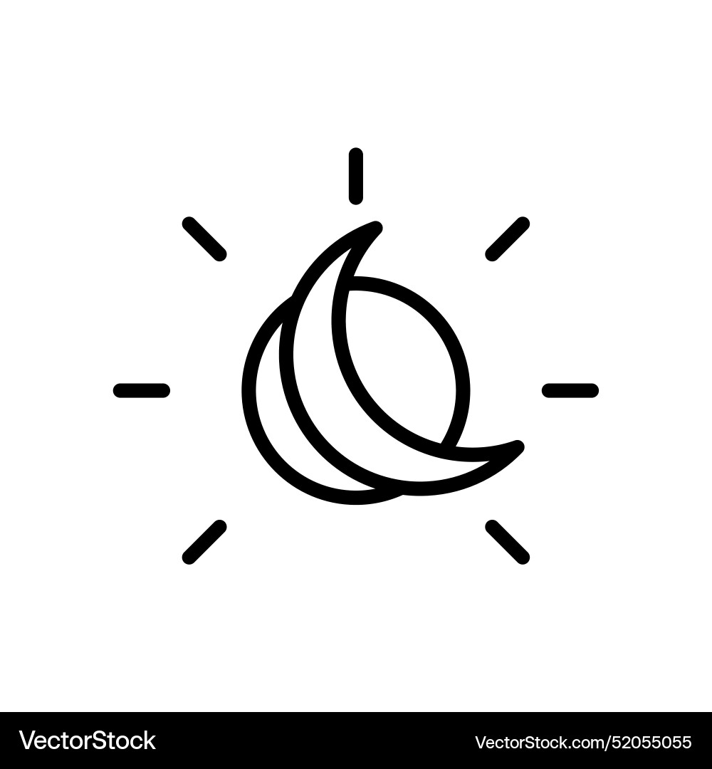 Sun and moon icon for celestial events Royalty Free Vector