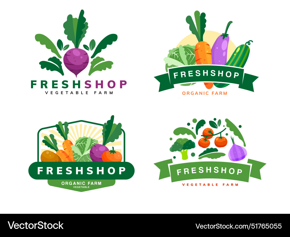 Vegetable logo design Royalty Free Vector Image