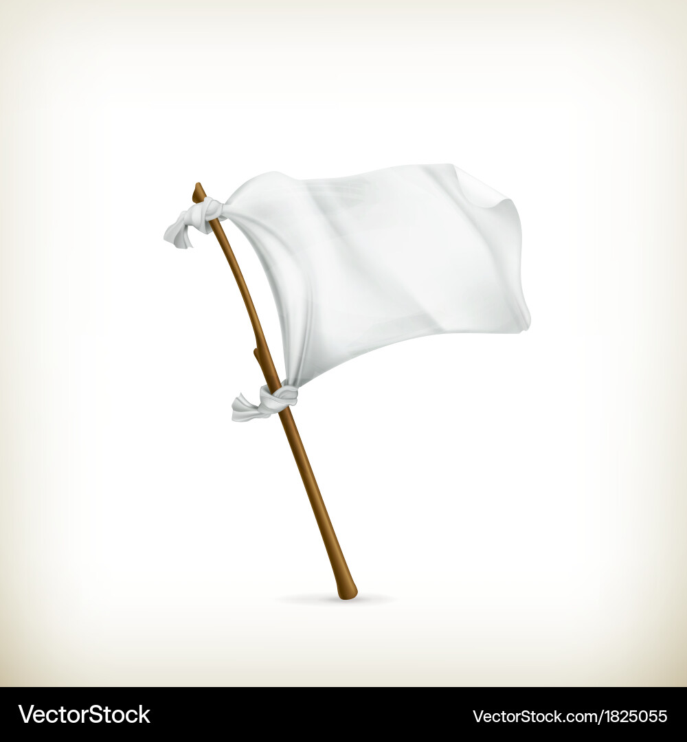 White flag Royalty Free Vector Image - VectorStock