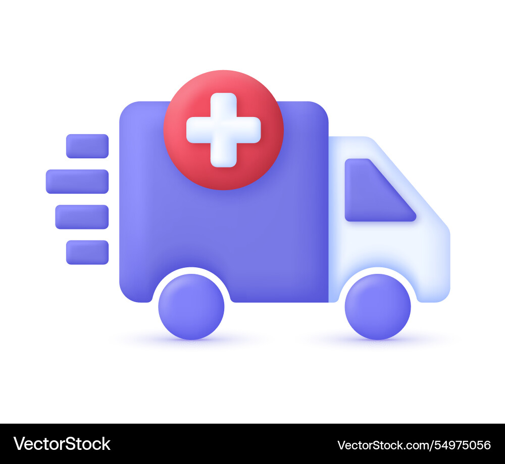 3d ambulance truck icon Royalty Free Vector Image