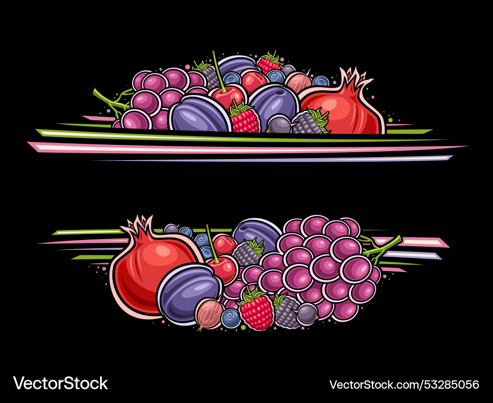 Berry border Royalty Free Vector Image - VectorStock