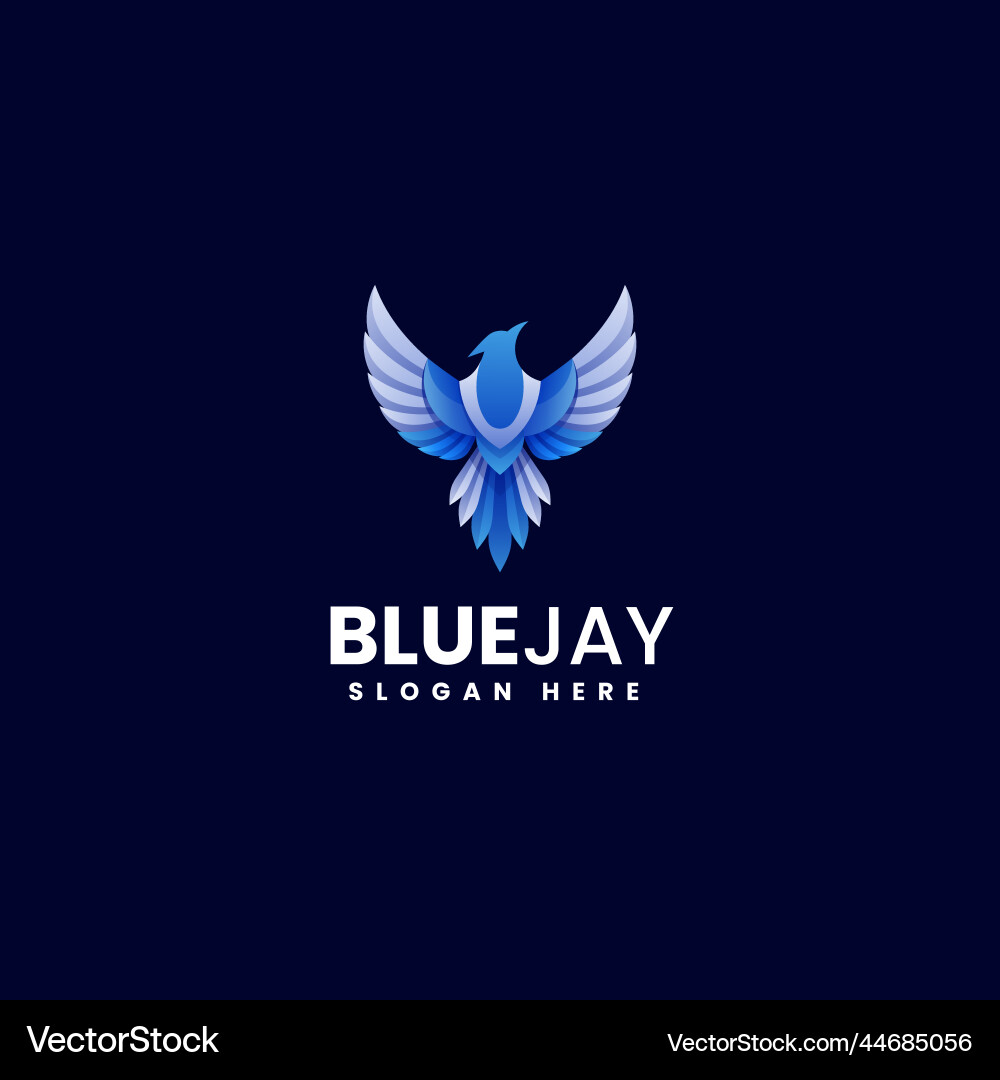 Blue Jay Logo - Gradient Bird Royalty Free Vector Image