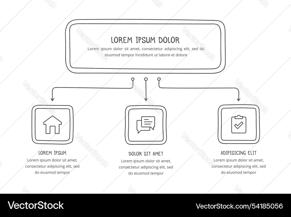 Flowchart Template - Doodle Style Royalty Free Vector Image