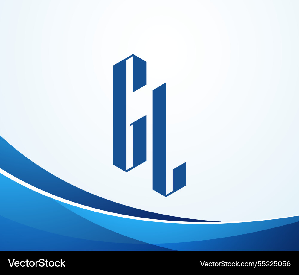 Gl alphabet letter logo design template elements Vector Image