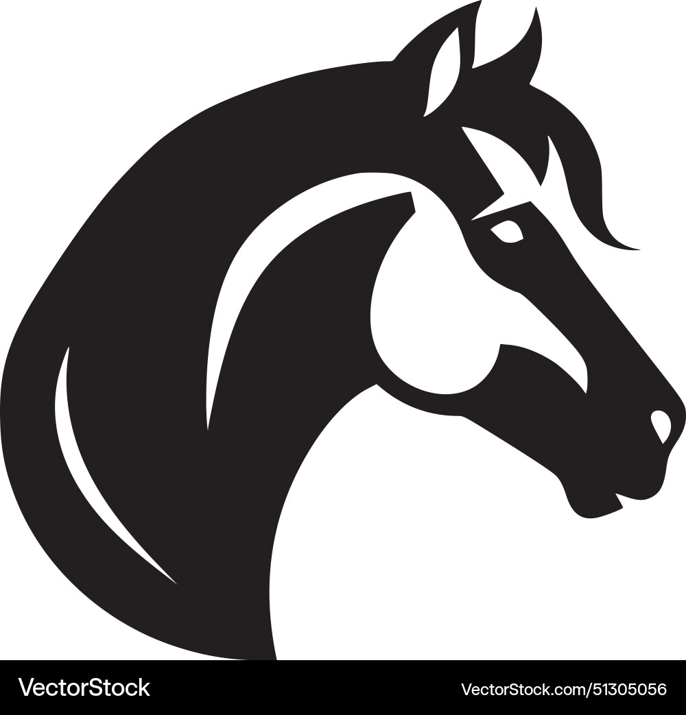 Horse - black and white Royalty Free Vector Image