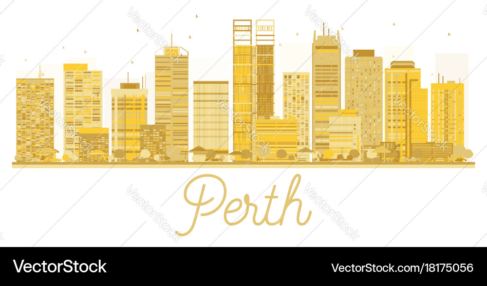 Perth Stadt Skyline goldene Silhouette Lizenzfreier Vektor