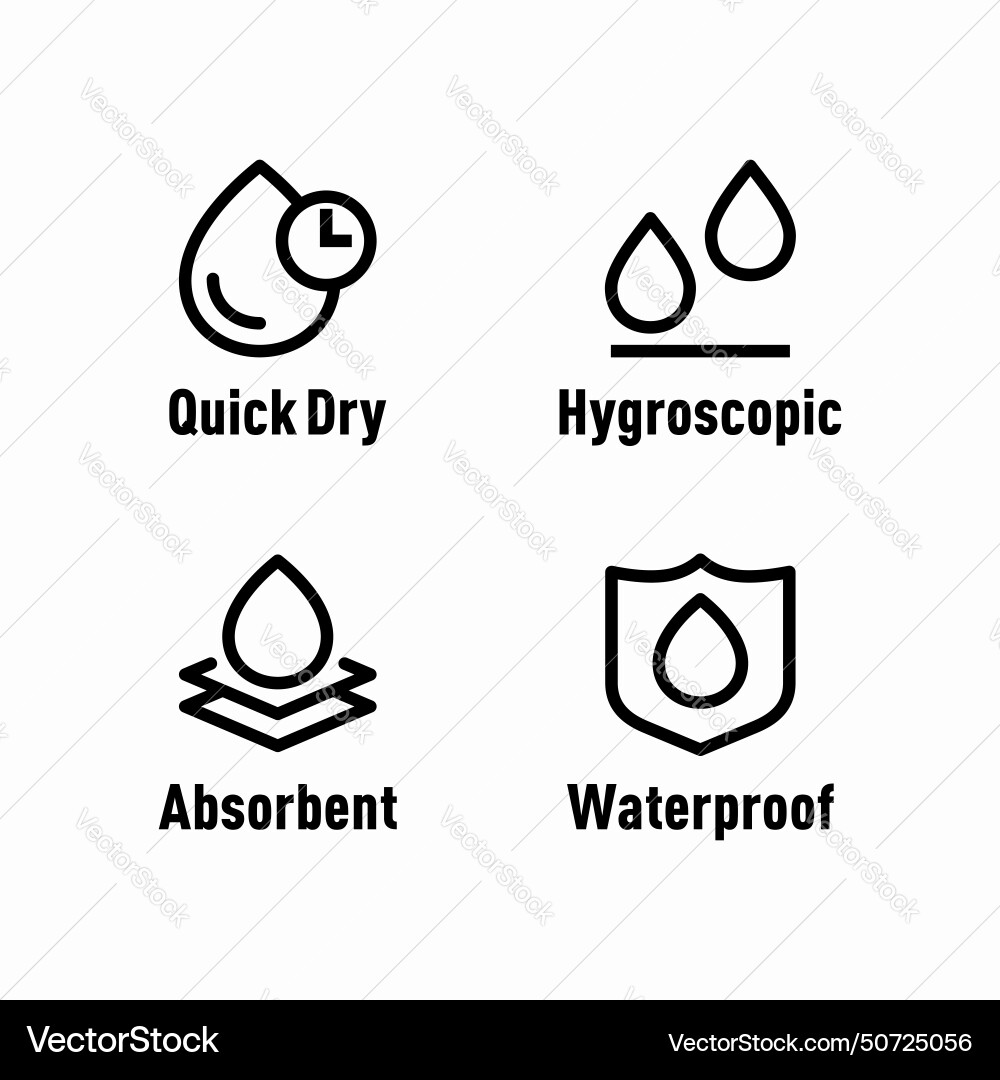 Quick dry hygroscopic absorbent waterproof Vector Image