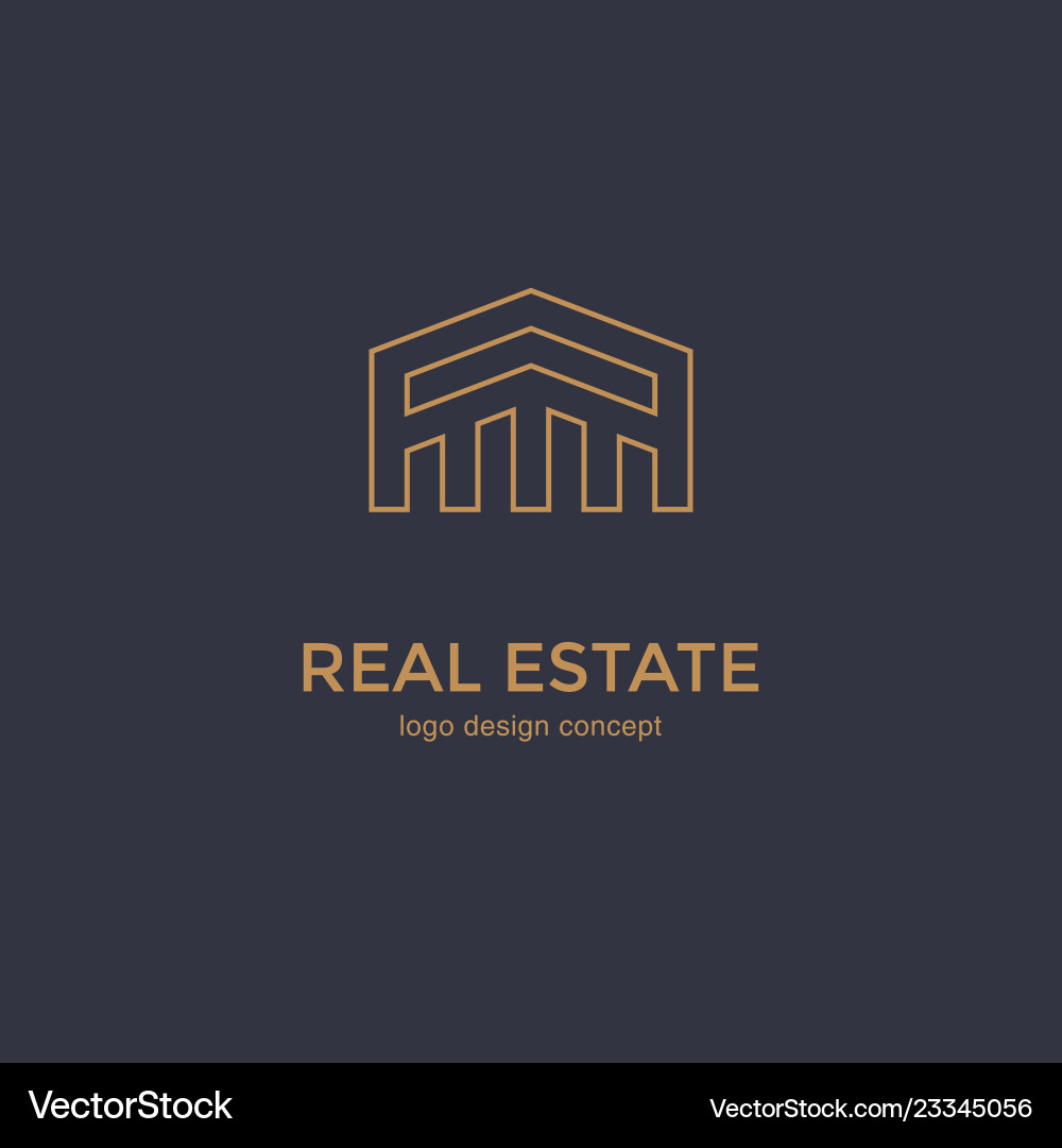 Simple line house icon logo design template Vector Image