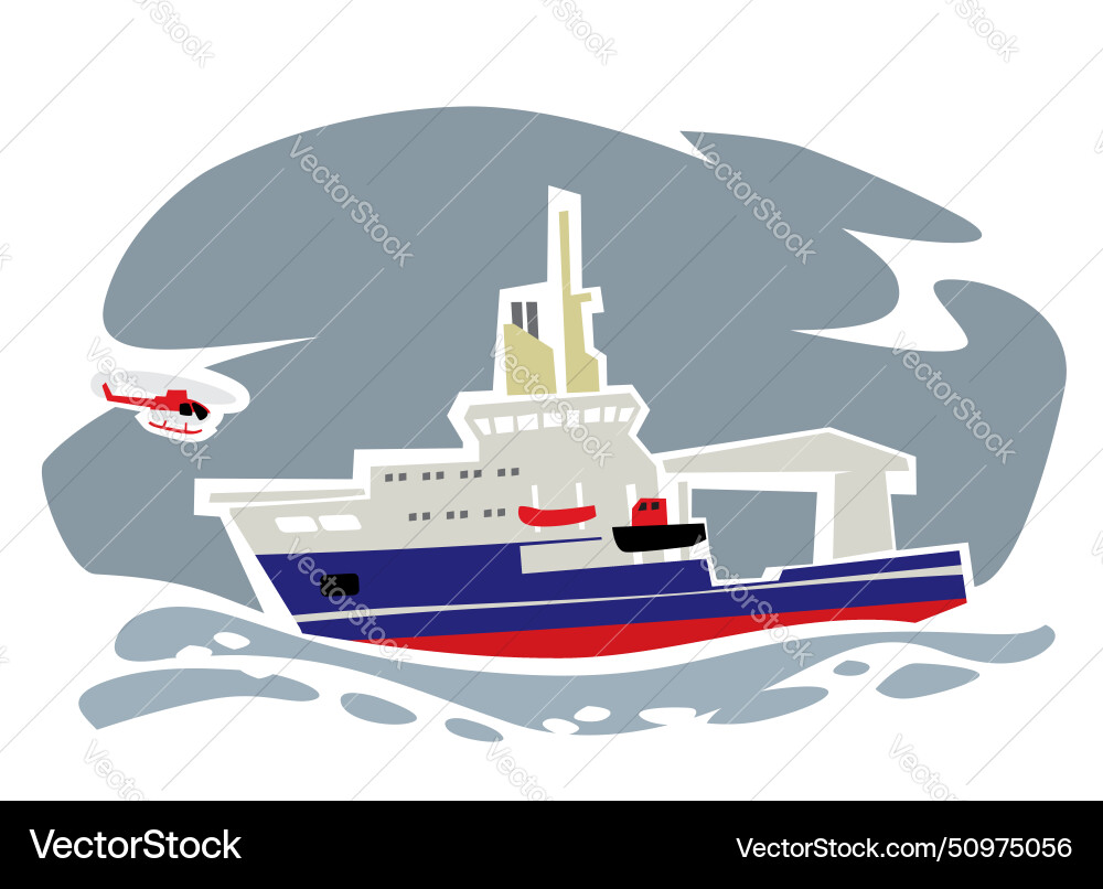 Special purpose ships lighthouse tender Royalty Free Vector