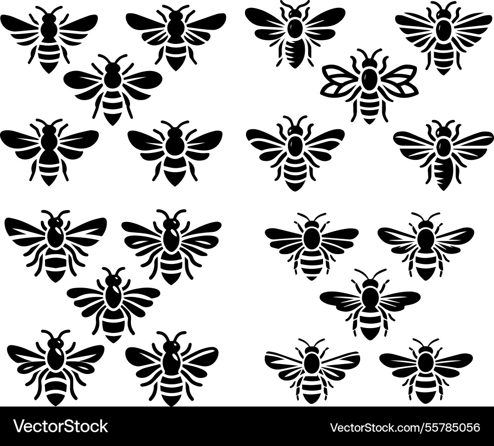 Stylized bee silhouette Royalty Free Vector Image