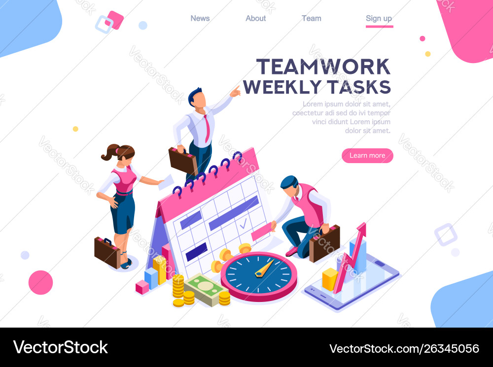 Tasks schedule week concept Royalty Free Vector Image
