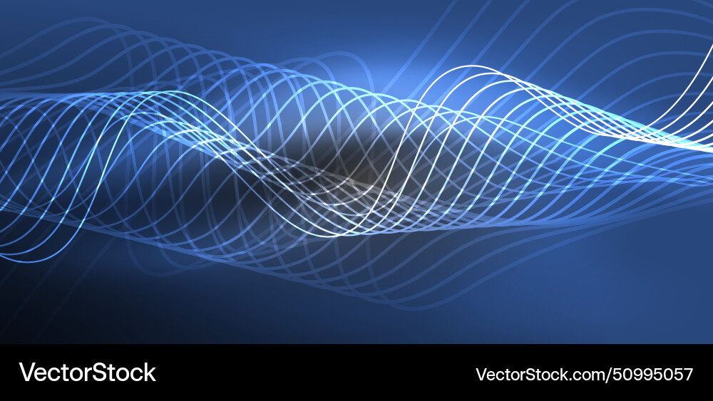 An electric blue wave artfully displayed on a dark