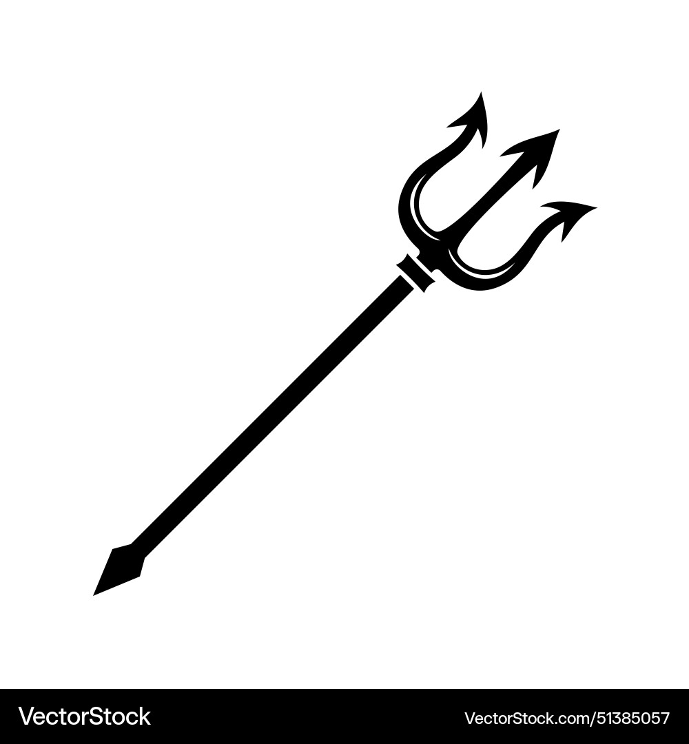 Black trident icon poseidon symbol Royalty Free Vector Image