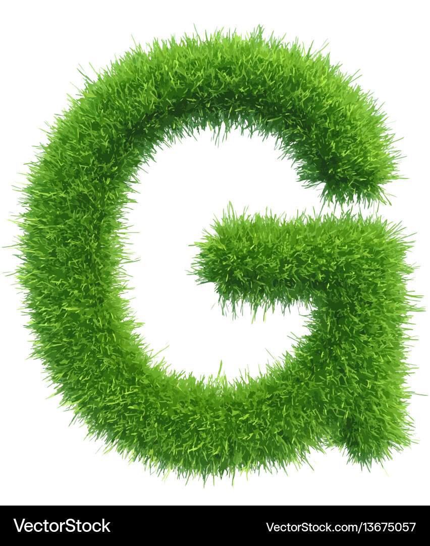 Capital letter g from grass on white Royalty Free Vector