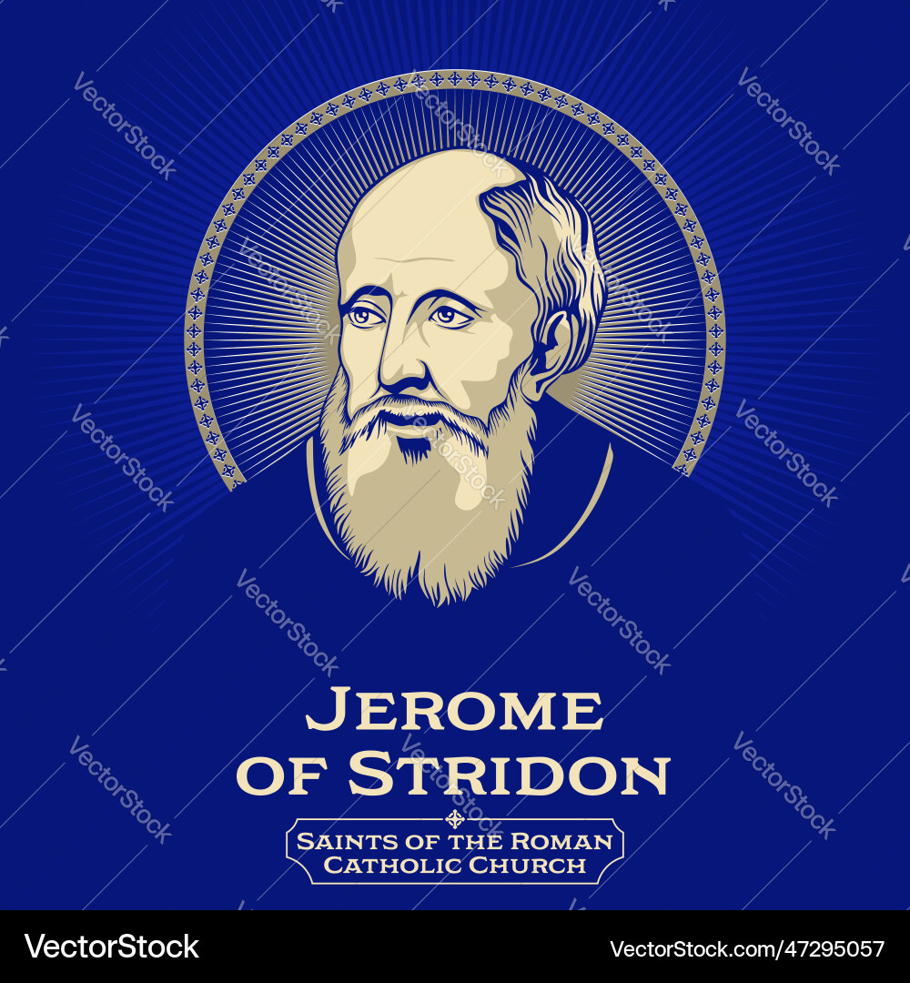 Catholic saints jerome Royalty Free Vector Image