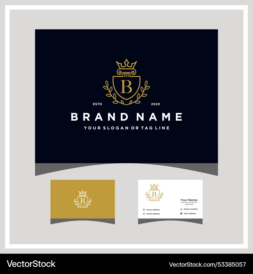 Creative letter b attorney shield logo design Vector Image