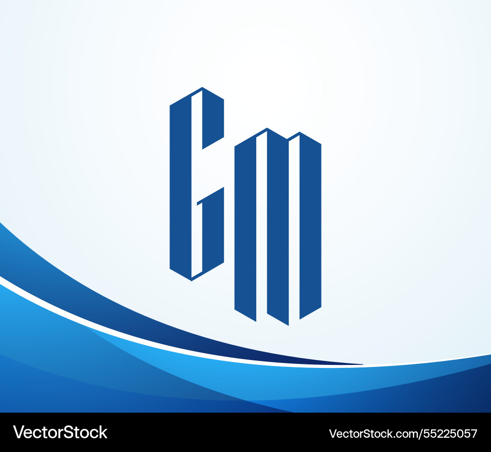Gm alphabet letter logo design template elements Vector Image