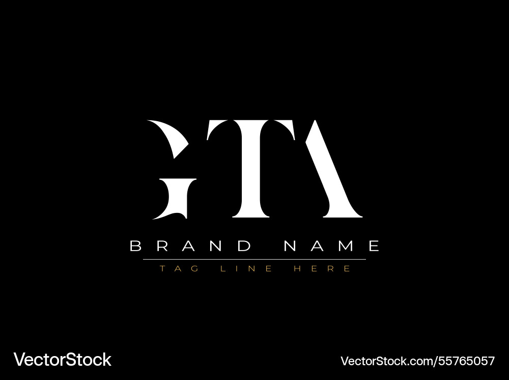 Gta abstract letter logo design Royalty Free Vector Image