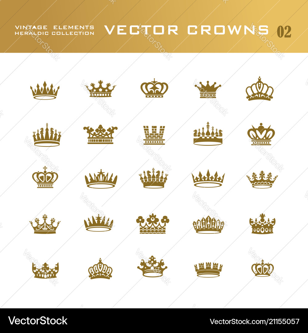 King and queen crowns symbols Royalty Free Vector Image