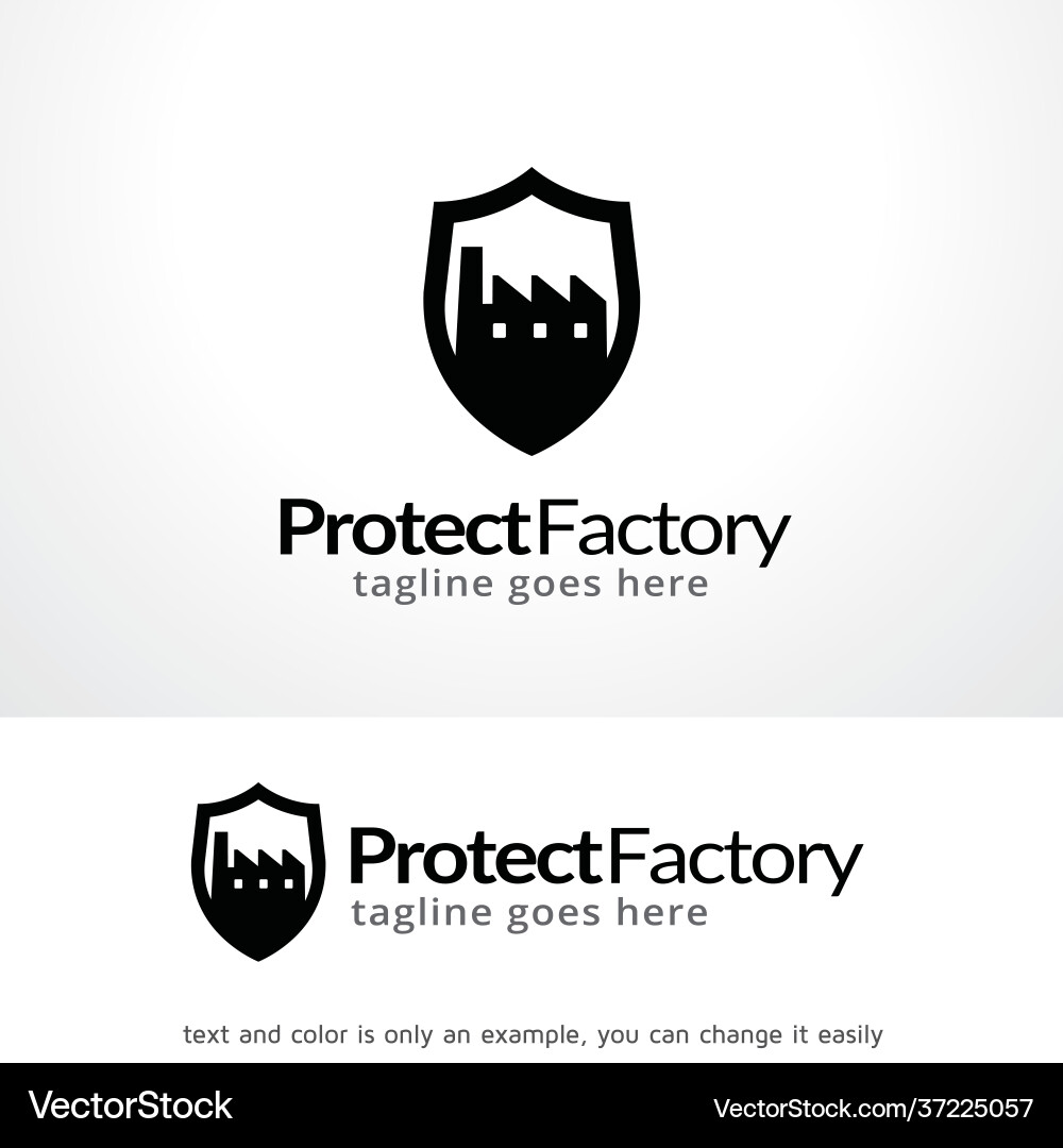 Protect factory logo template Royalty Free Vector Image