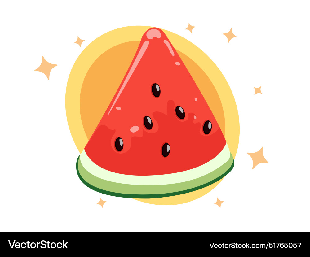 Watermelon slice fruit design Royalty Free Vector Image