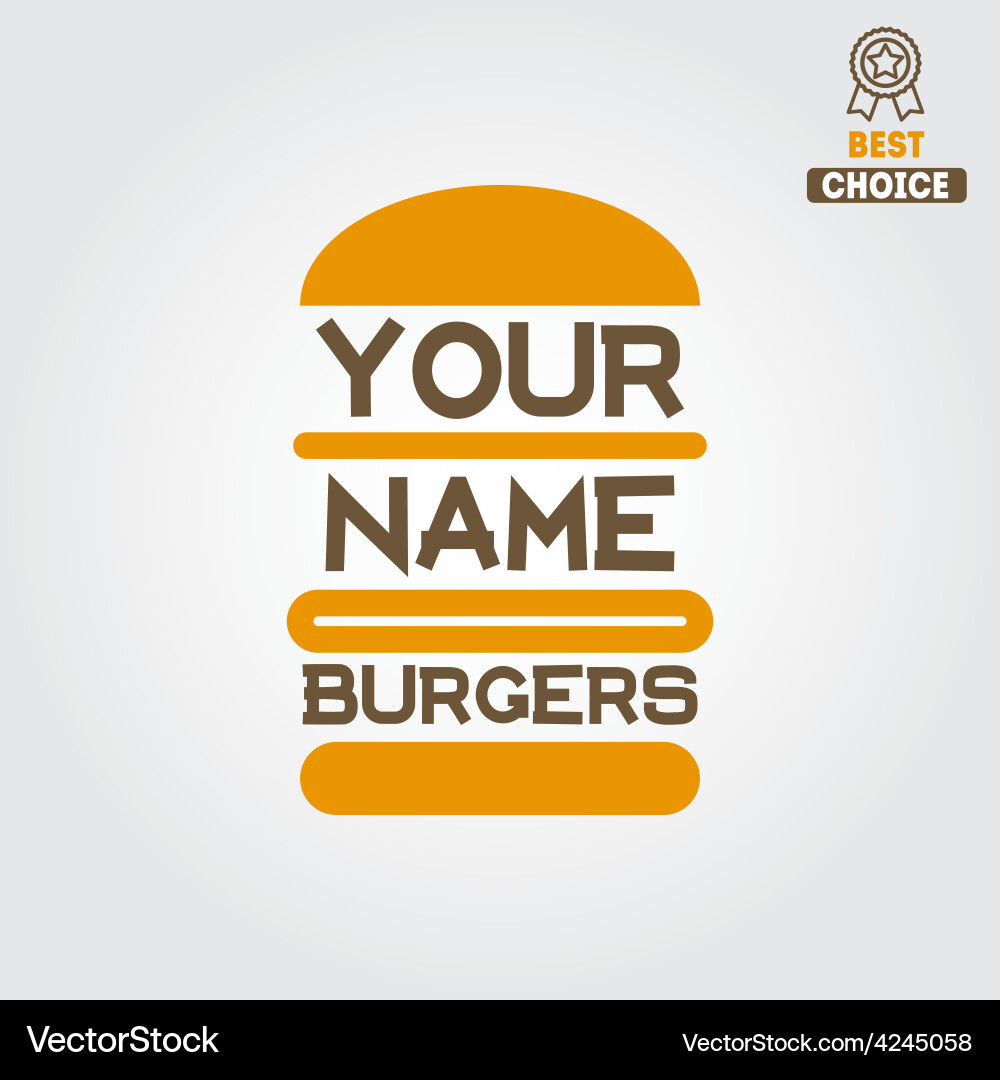 Burger & Restaurant Label Sticker Royalty Free Vector