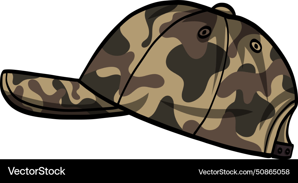Camo hat snapback camouflage cap Royalty Free Vector Image