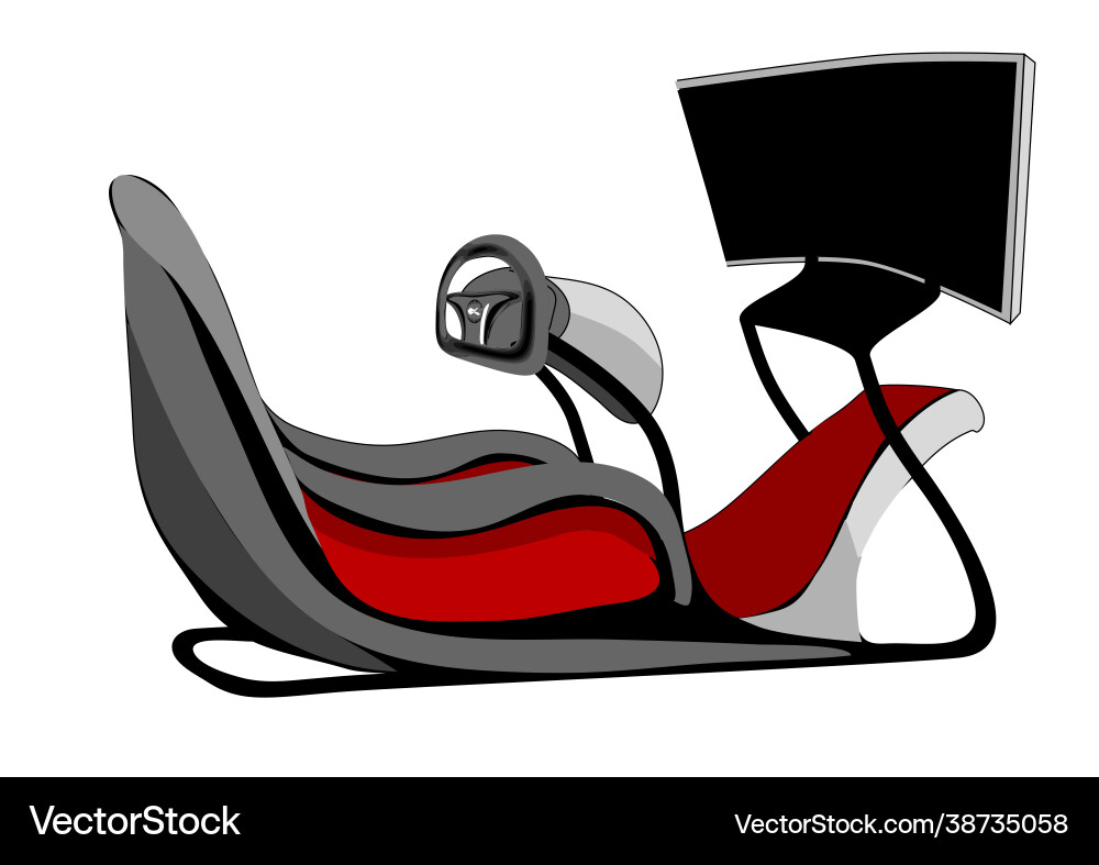 Driving simulator Royalty Free Vector Image - VectorStock