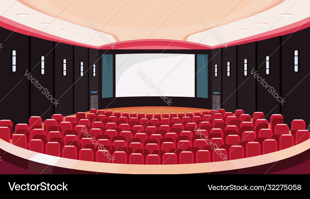 Empty cinema hall Royalty Free Vector Image - VectorStock