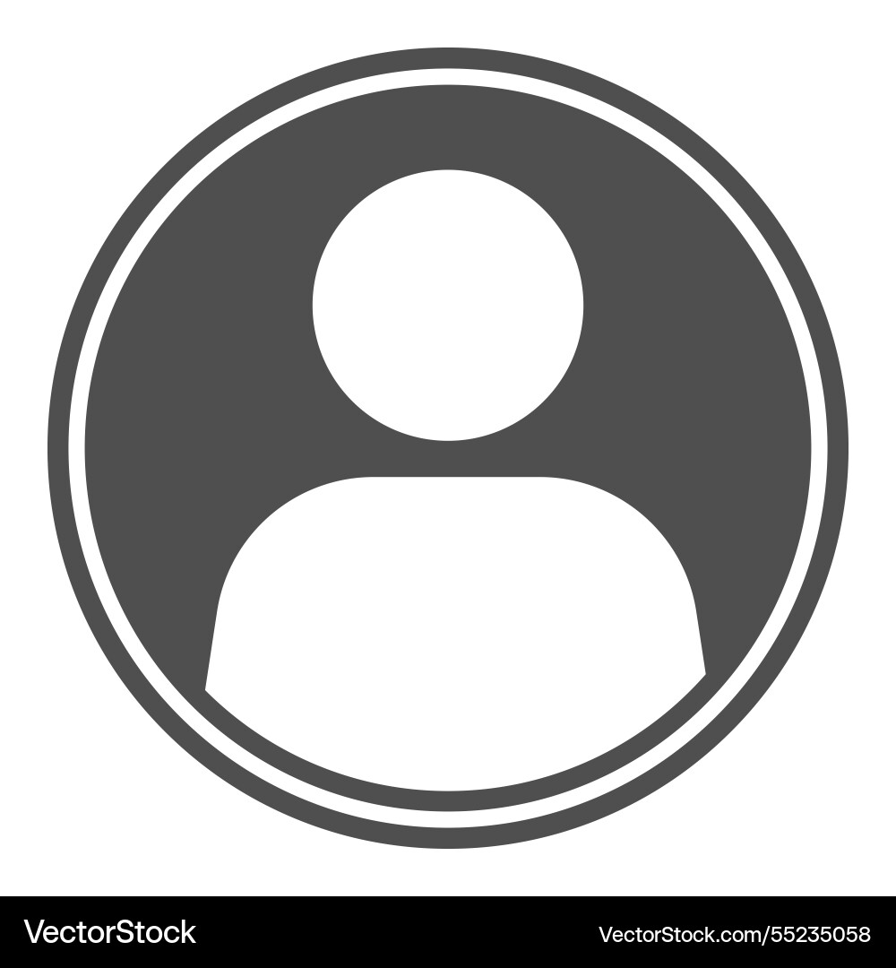 Gray circle user icon profile avatar simple Vector Image