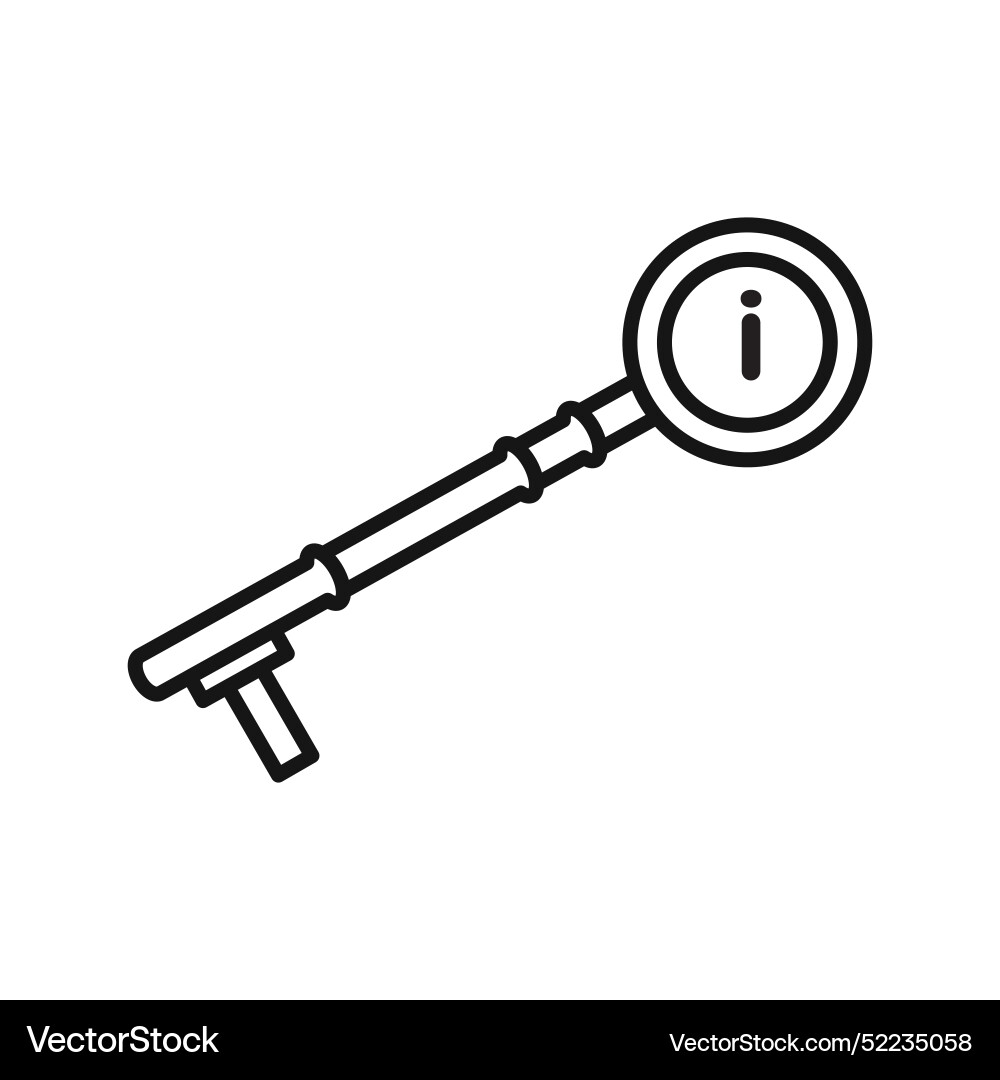 Key information icon black line art logo Vector Image