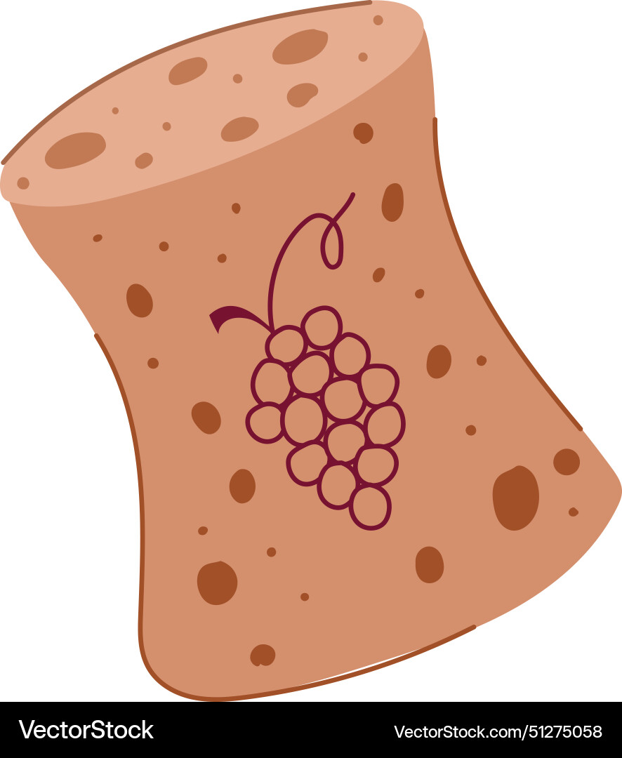 Red wine cork bottle cartoon Royalty Free Vector Image