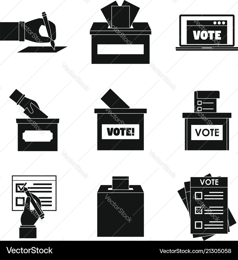 Voting Icons - Ballot Box Set Royalty Free Vector Image