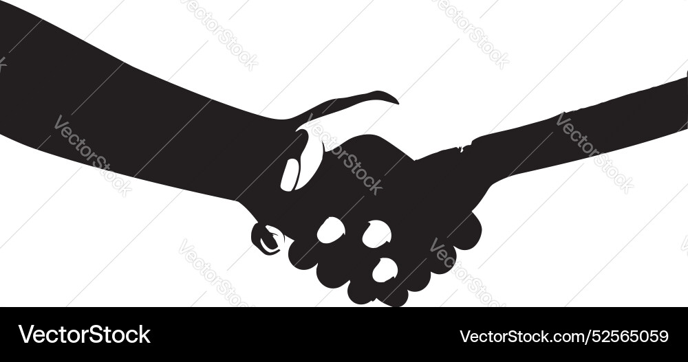 Alliance unity black handshake symbol Royalty Free Vector