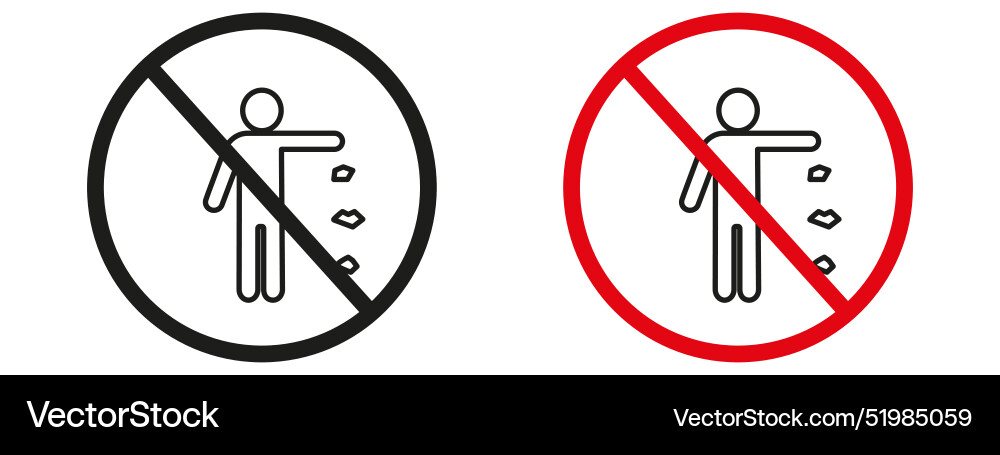 Environmental awareness do not litter sign for Vector Image