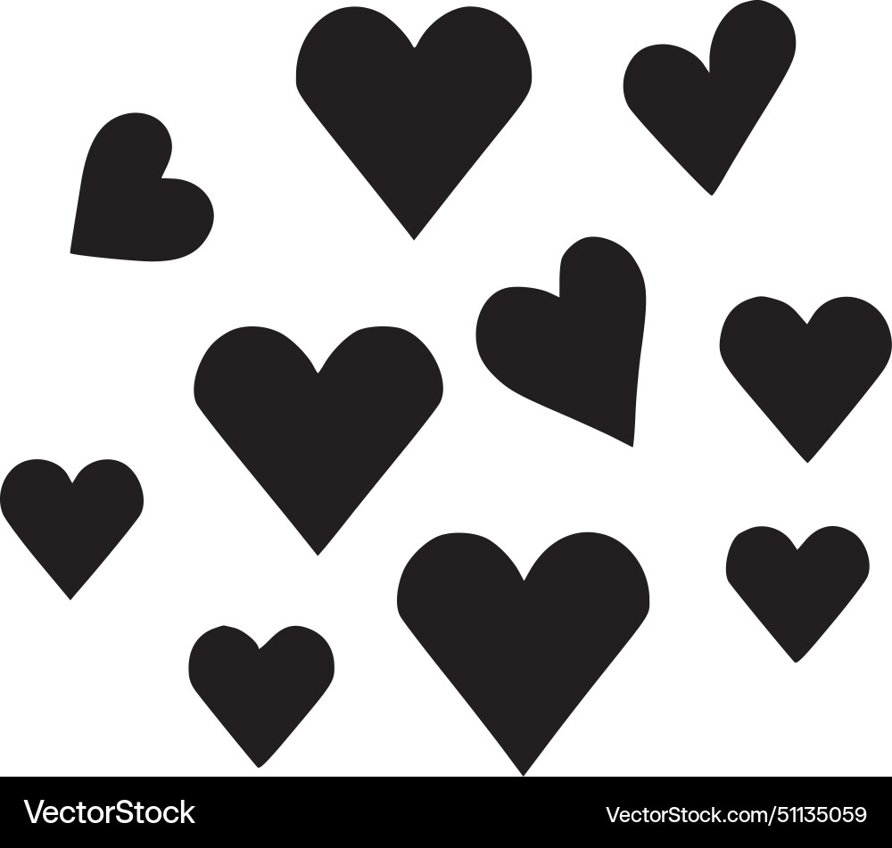 Hearts - minimalist and simple silhouette Vector Image