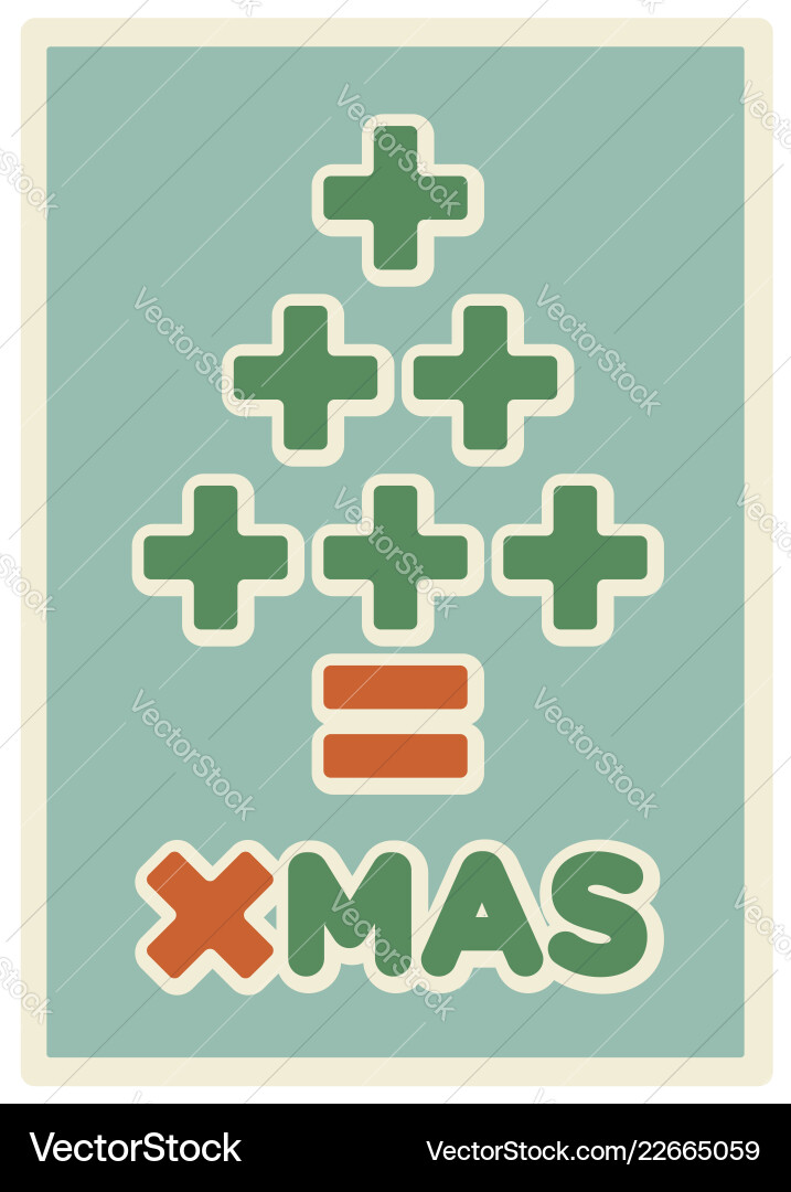Mathematical Christmas Card Royalty Free Vector Image