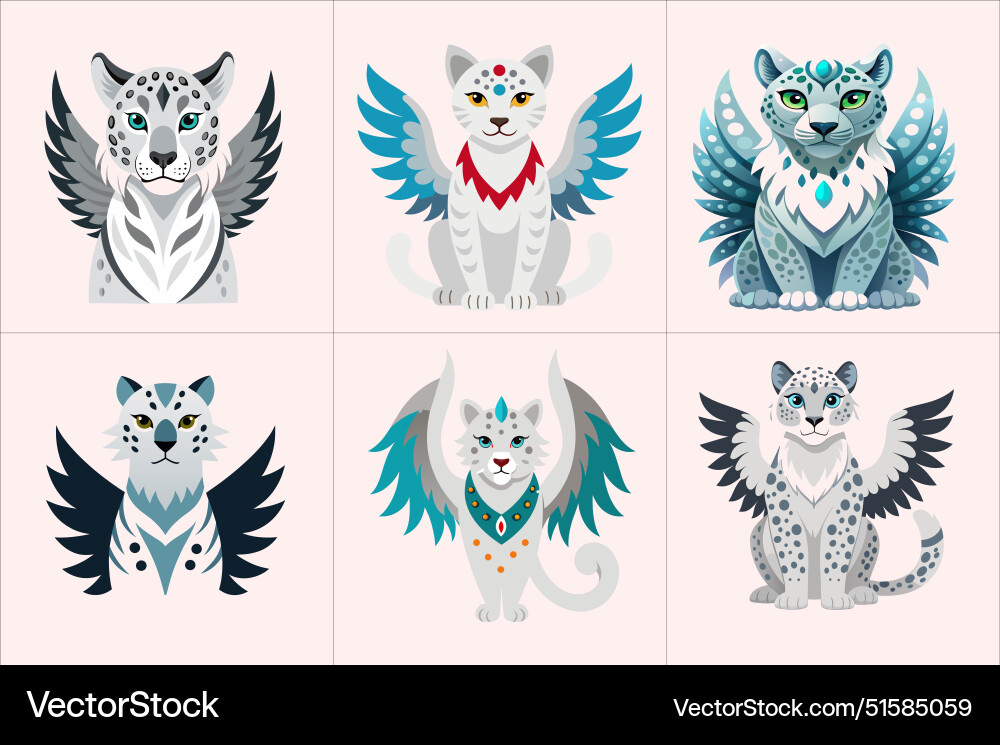 Print ethnic stylish snow leopard Royalty Free Vector Image