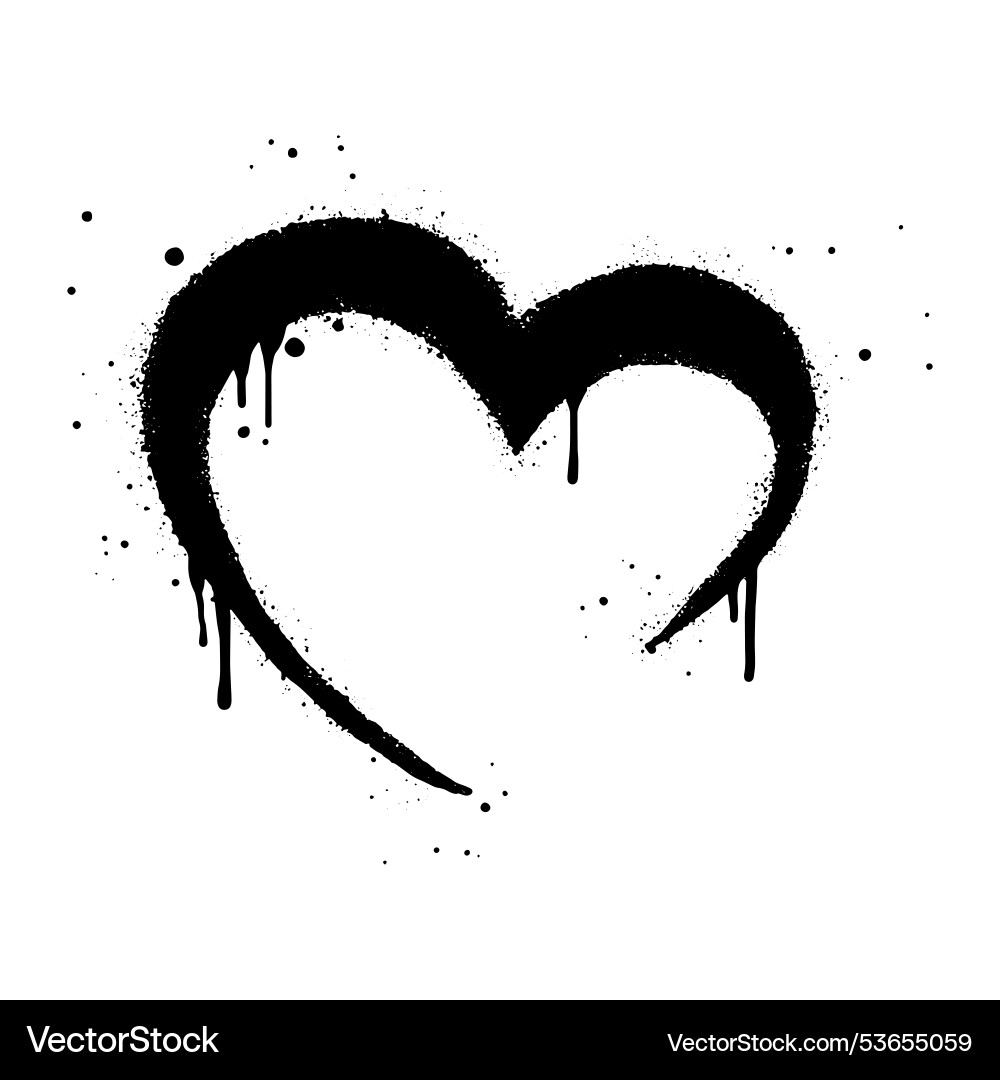 Spray painted graffiti heart sign Royalty Free Vector Image