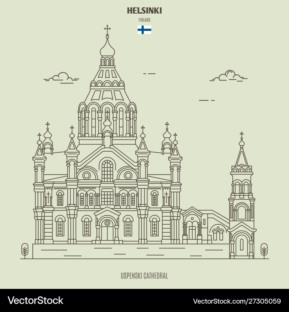 Uspenski cathedral in helsinki Royalty Free Vector Image
