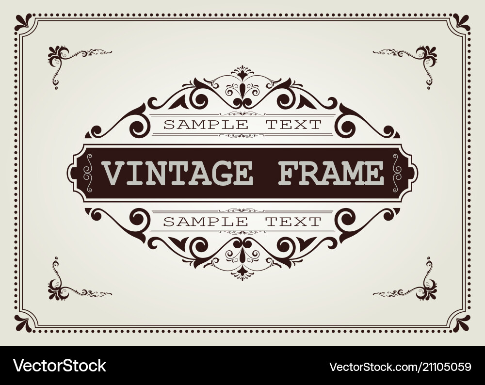 Vintage frame Royalty Free Vector Image - VectorStock