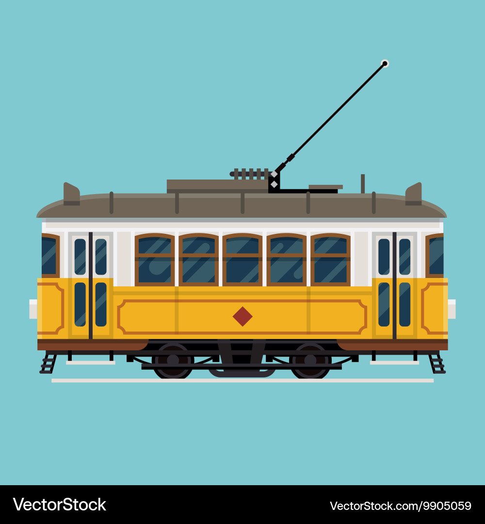 Vintage Tram Car Icon Royalty Free Vector Image