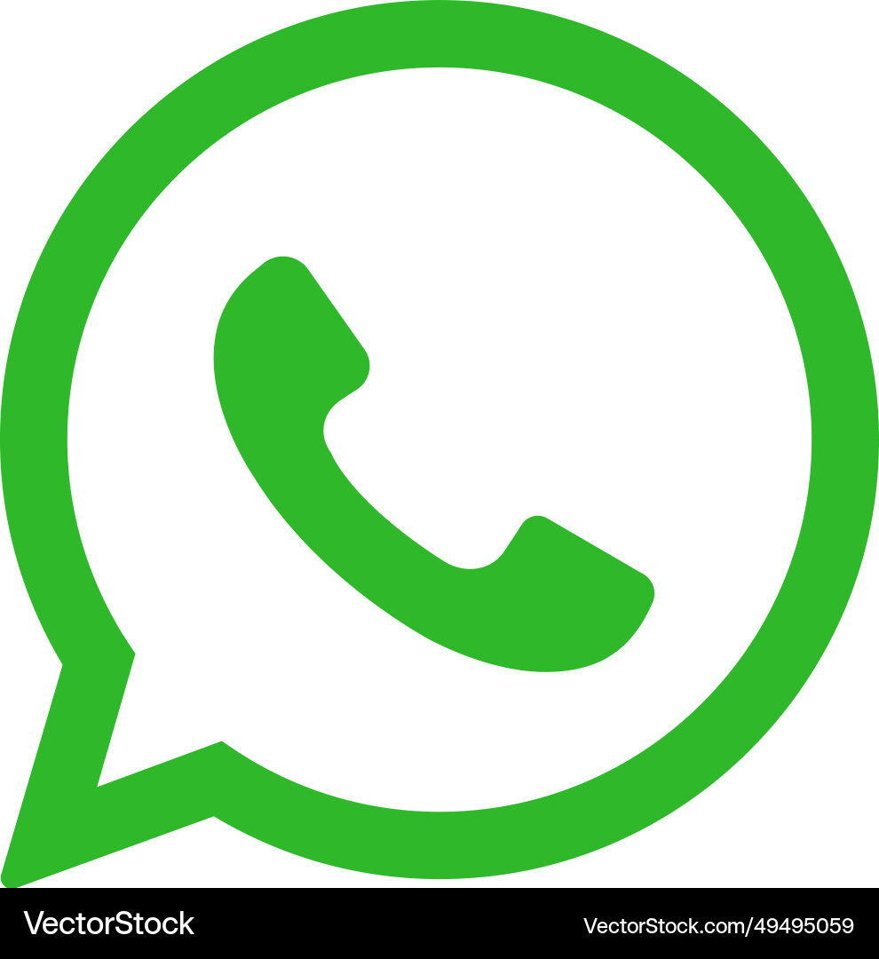 Whatsapp icon flat or line popular Royalty Free Vector Image