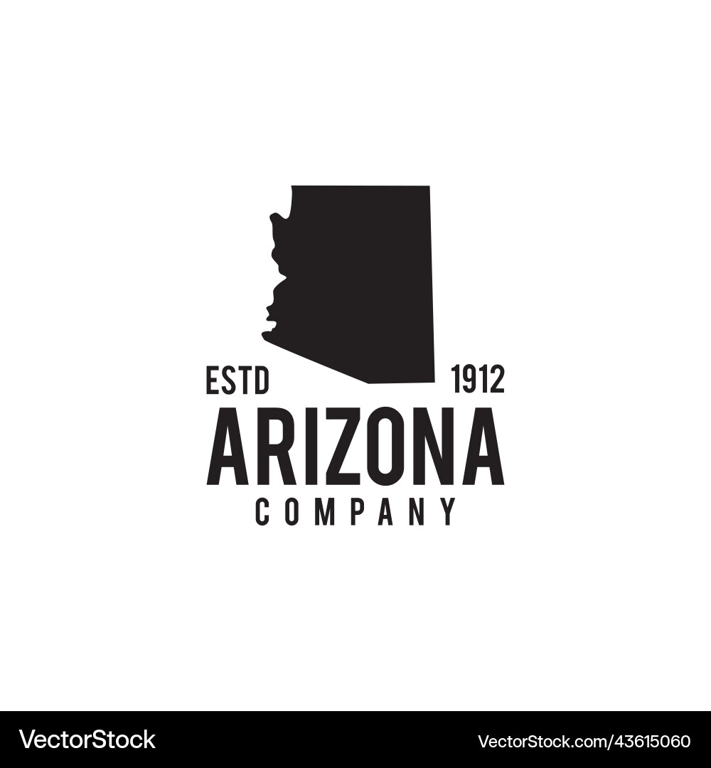 Arizona state outline map logo design Royalty Free Vector