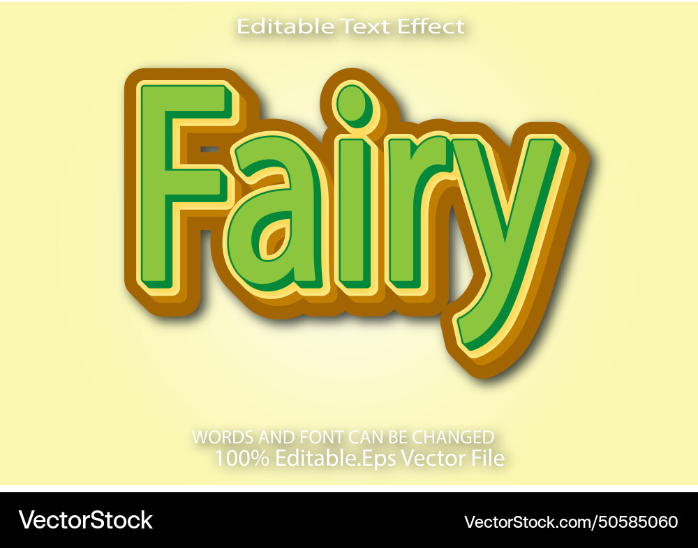 Fairy editable text effect cartoon style Vector Image