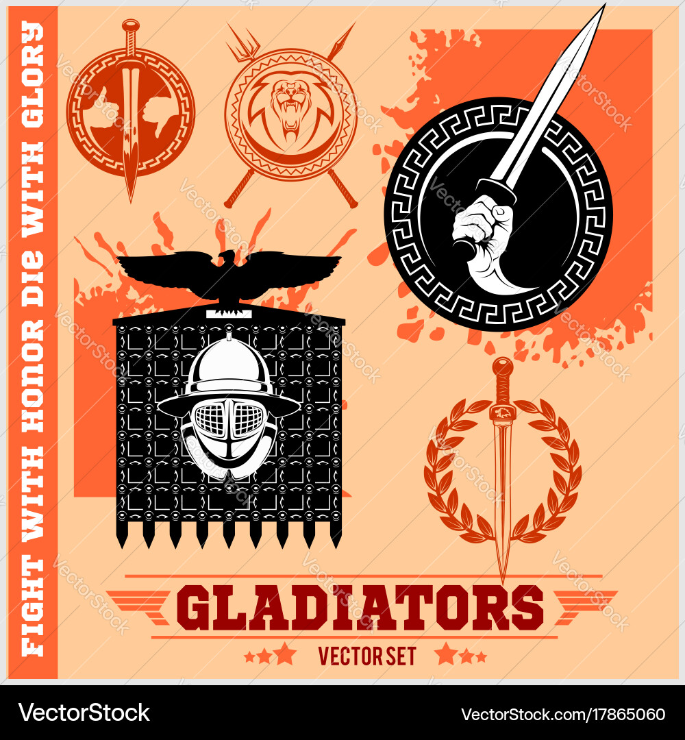 Gladiator logos templates design Royalty Free Vector Image
