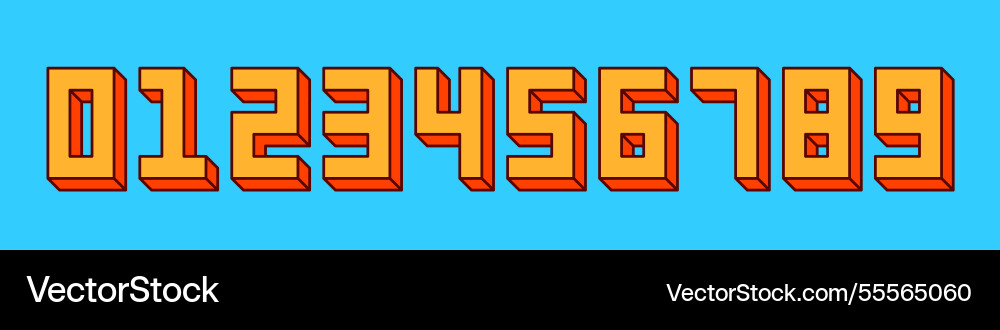 Retro style numbers collection Royalty Free Vector Image