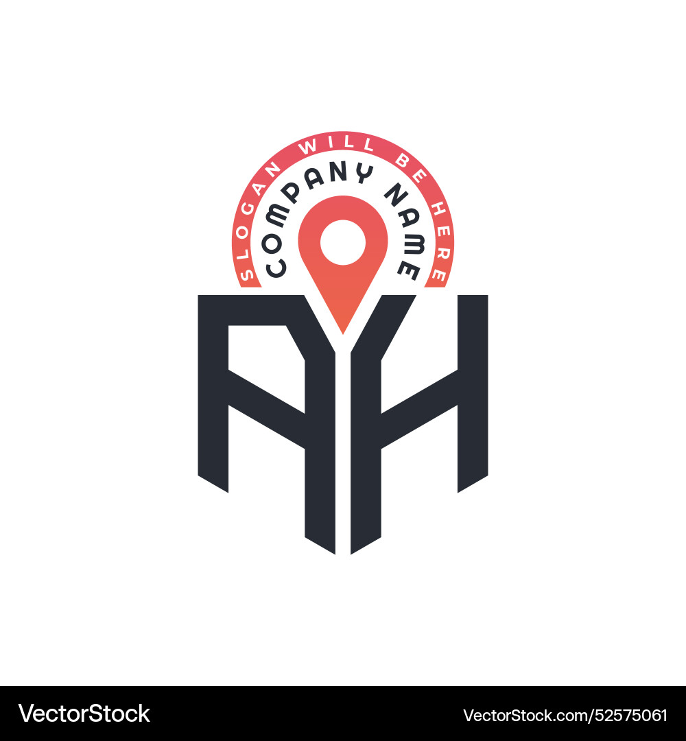 Ah location logo design for human resources Vector Image