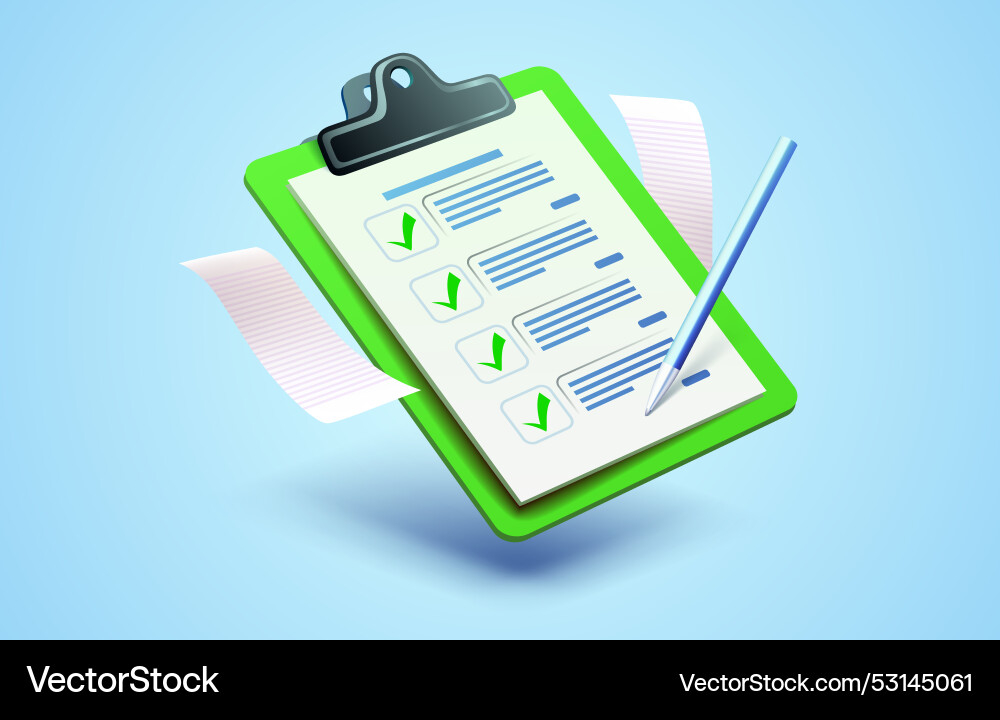Clipboard communication management service page Vector Image